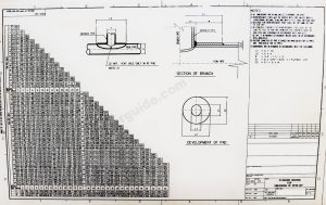 90° Pipe saddle TEE branch reinforcement pad formula and PDF Chart