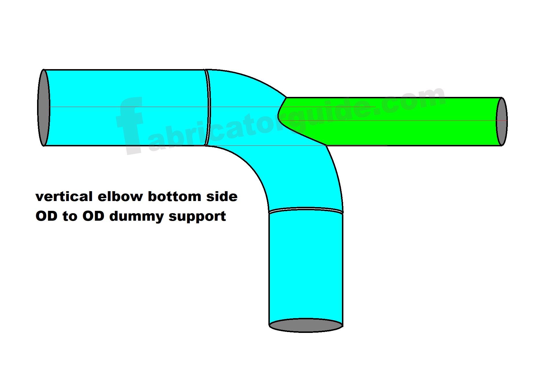 Vertical elbow bottom side dummy support | 8"×10" 8"×12" 8"×14" 8"×16 ...