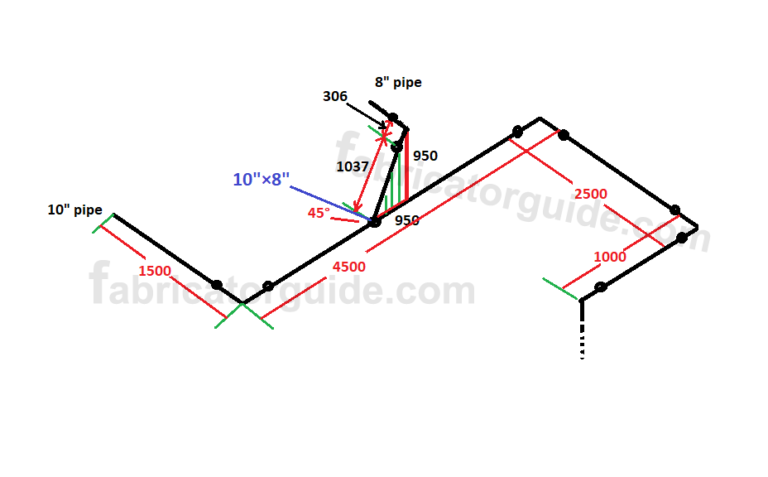 How to find pipe dimensions of lateral pipe branch | Lateral pipe branch pipe length calculation