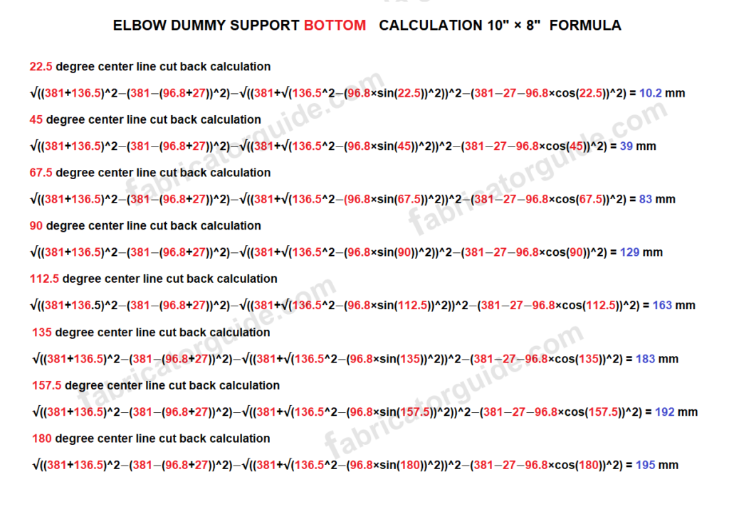 Elbow dummy support formula bottom | elbow trunnion support formula ...